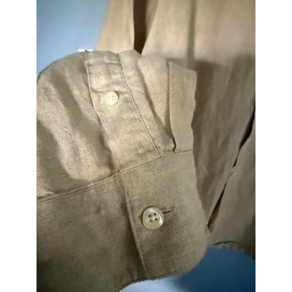 Tasso Elba | Shirts | Vintage Tasso Elba 0 Irish Linen Shirt Xl Beige ...